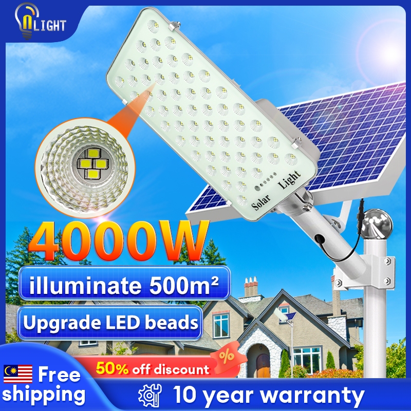 Solar Light Outdoor Lighting 4000W Lampu Solar Jalan Home Street Light SolarOutdoor High-Power ...