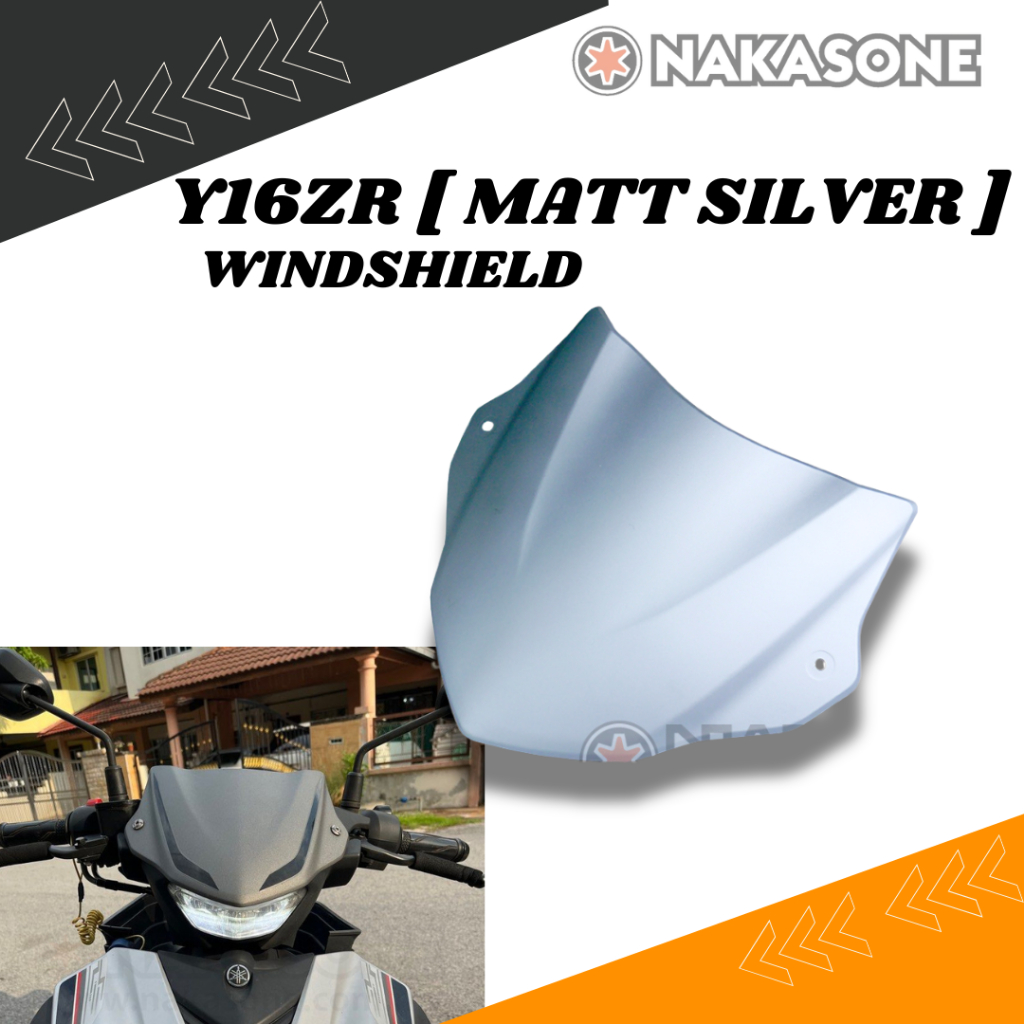 YAMAHA Y16 Y16ZR WINDSHIELD VISOR [ MATT SILVER ] COVER #READY STOCK ...