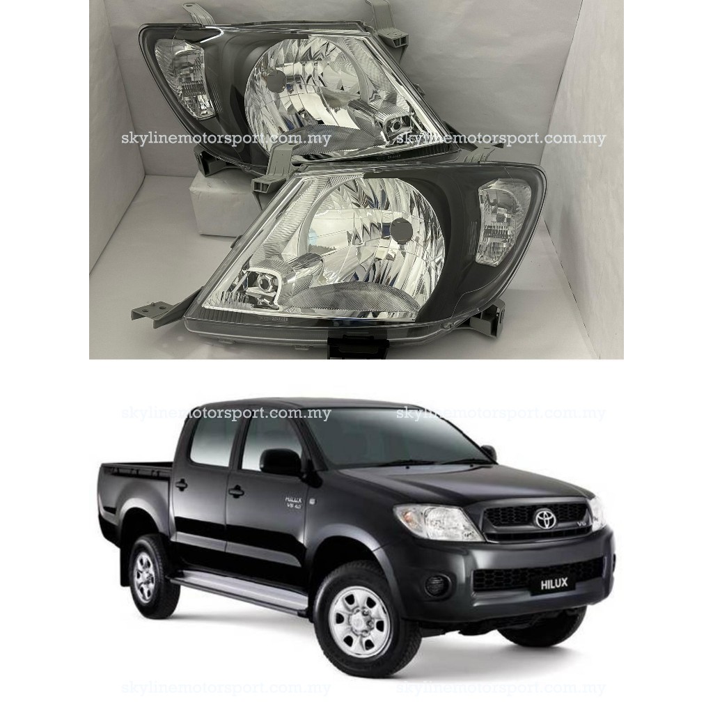Toyota Hilux Vigo Kun25 Head Lamp Black Base TYC Made In Thailand 2005 ...
