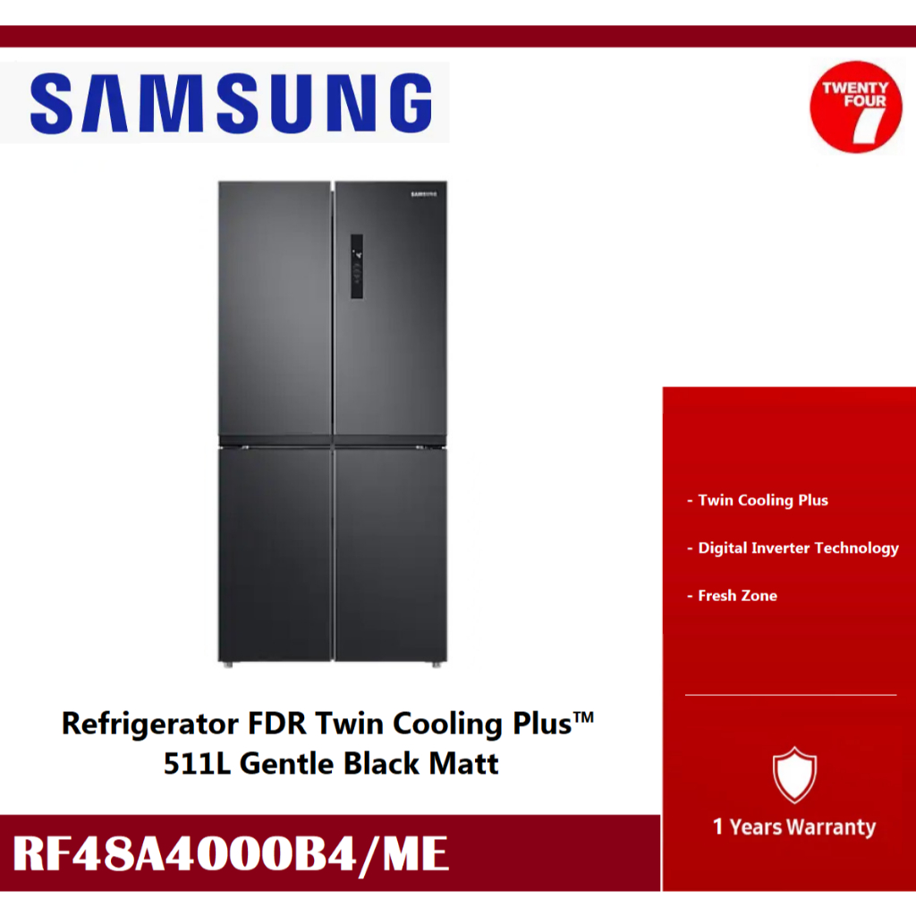[ Delivered by Seller ] SAMSUNG 511L RF48A4000B4 Side-by-Side Fridge ...