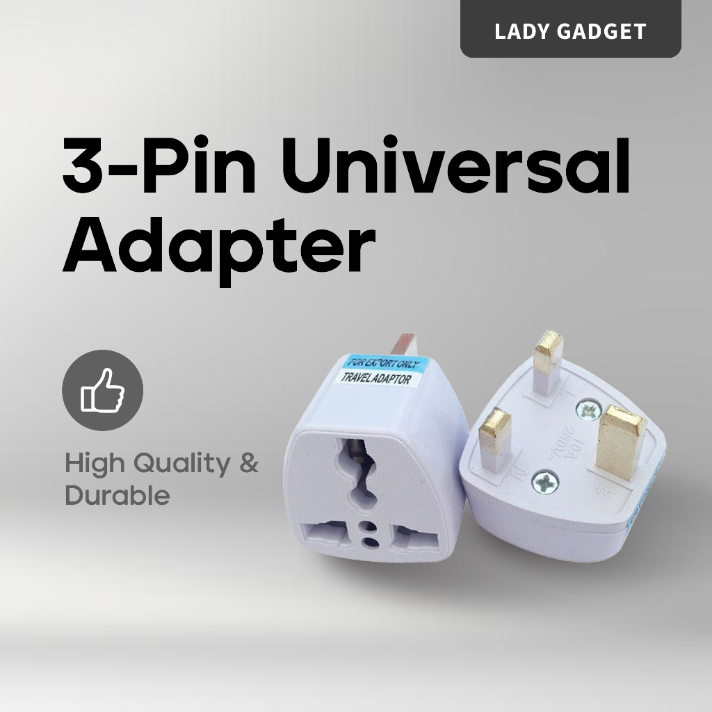 3-Pin International Universal Adapter Plug Head Socket Easily Convert ...