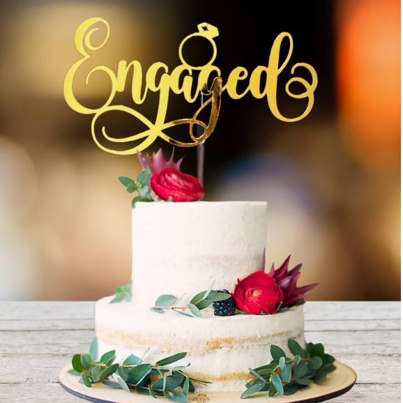 Engaged Cake Topper Wedding Topper Cake Topper | Personalize Names ...