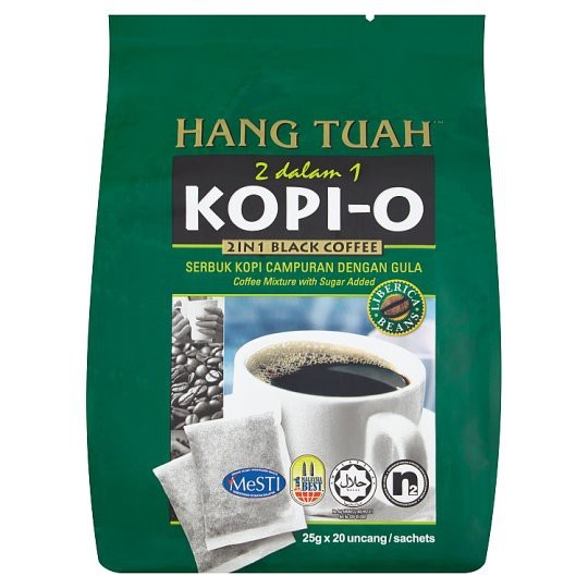 Kopi O HANG TUAH, Kopi-O 2 dalam 1 Kurang Manis Kurang Gula Paket EKONOMI (16 Uncang x 13g ...