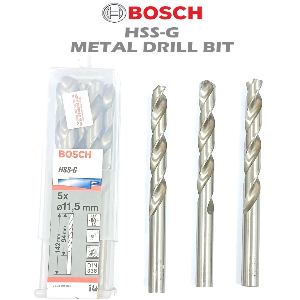 GENUINE BOSCH HSS-G Metal Drill Bit 11.5mm/ Mata Drill Besi | Shopee ...