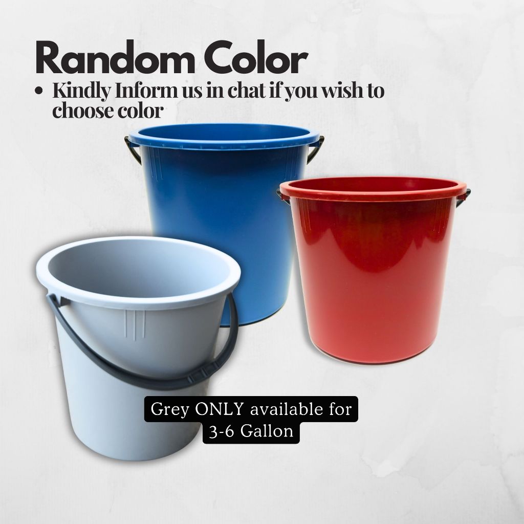 1-6 gallon Plastic Pail / Bucket / Baldi Air/ Bakul/ Tong Mop | Shopee ...