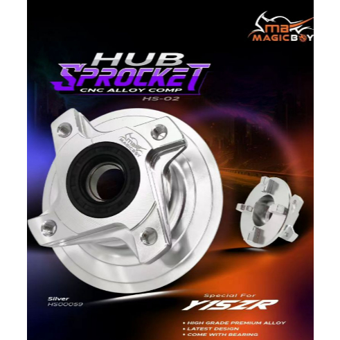 MAGIC BOY HS-02 / HS 02 CNC ALLOY COMP SPROCKET HUB Y15 / Y16 [ SILVER ...