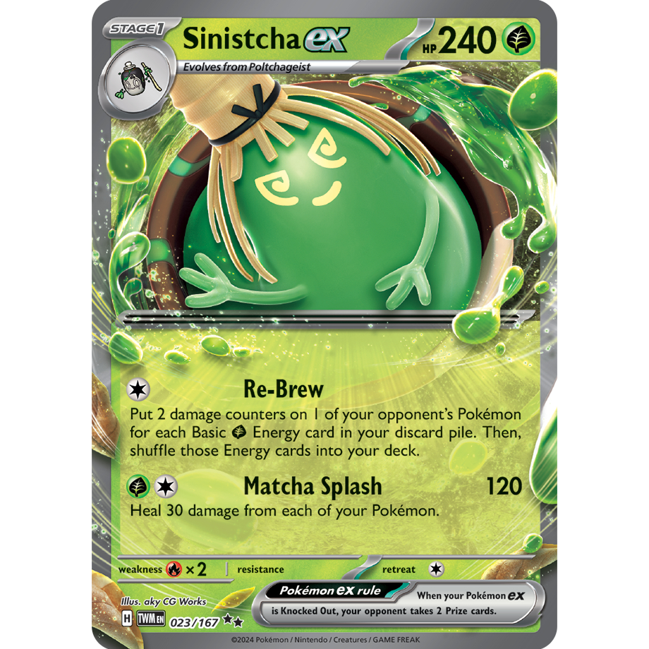 Pokemon TCG SV06 Twilight Masquerade 023/167 Sinistcha ex Double Rare ...