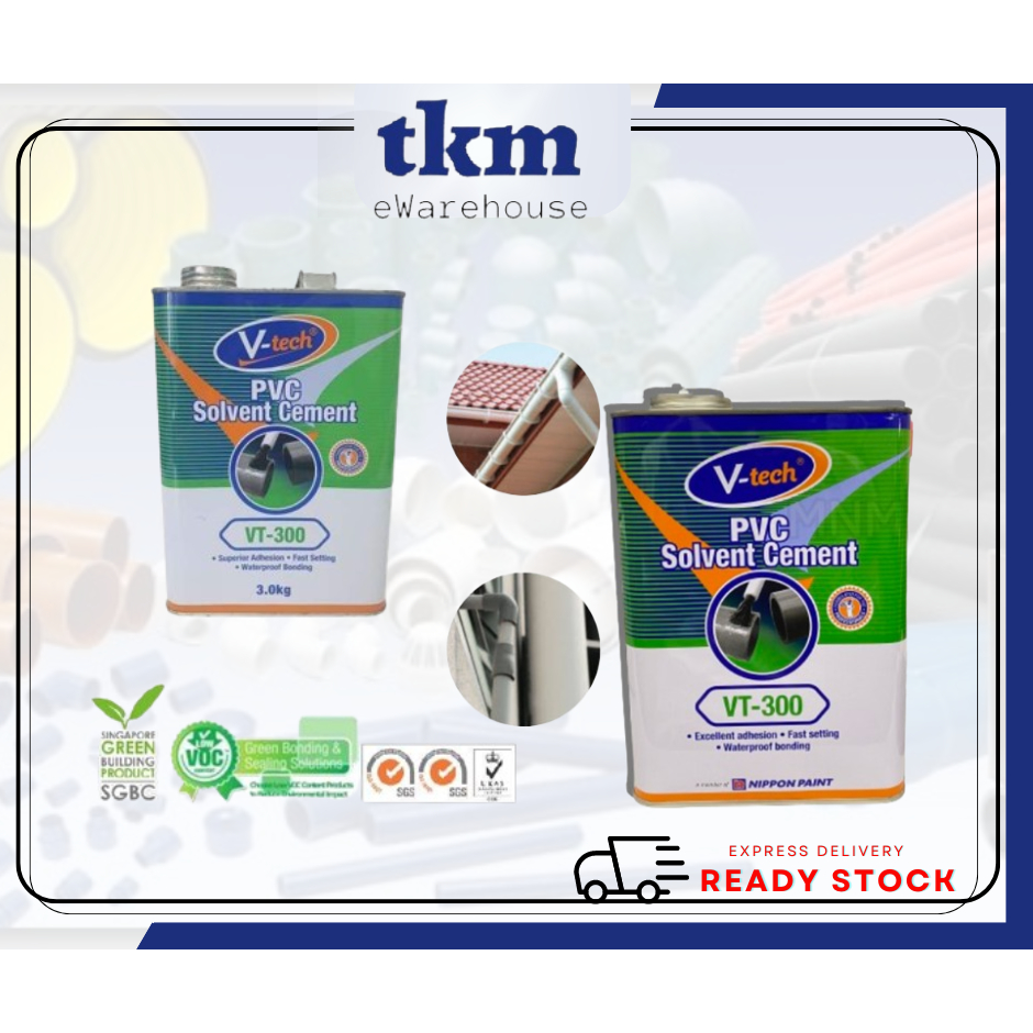 [TKM] VITAL VTECH VT300 3KG Solvent Cement Gum PVC Pipe Glue BRAND V ...