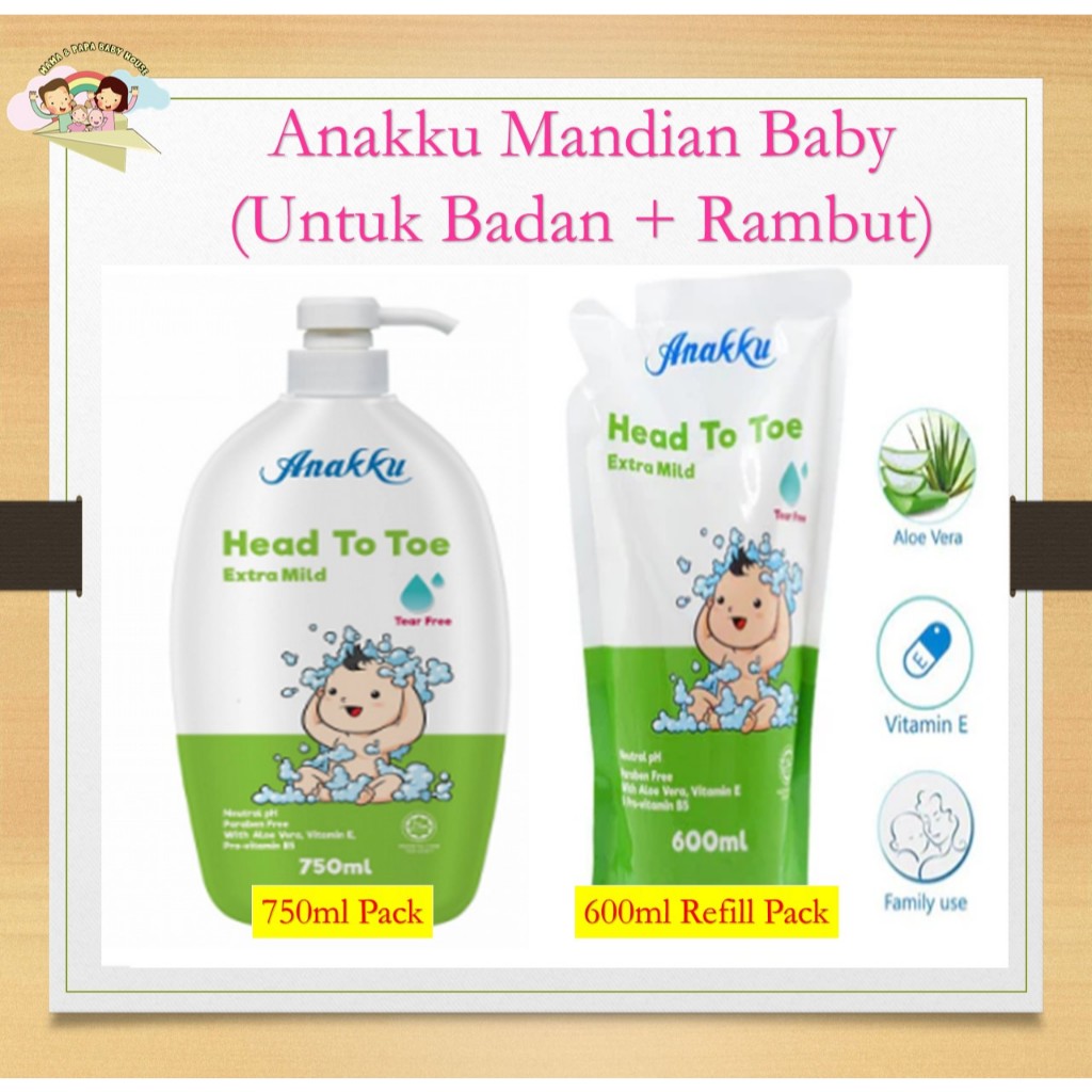 Anakku Baby Bath Extra Mild Head to Toe Sabun Mandian Rambut dan Badan ...