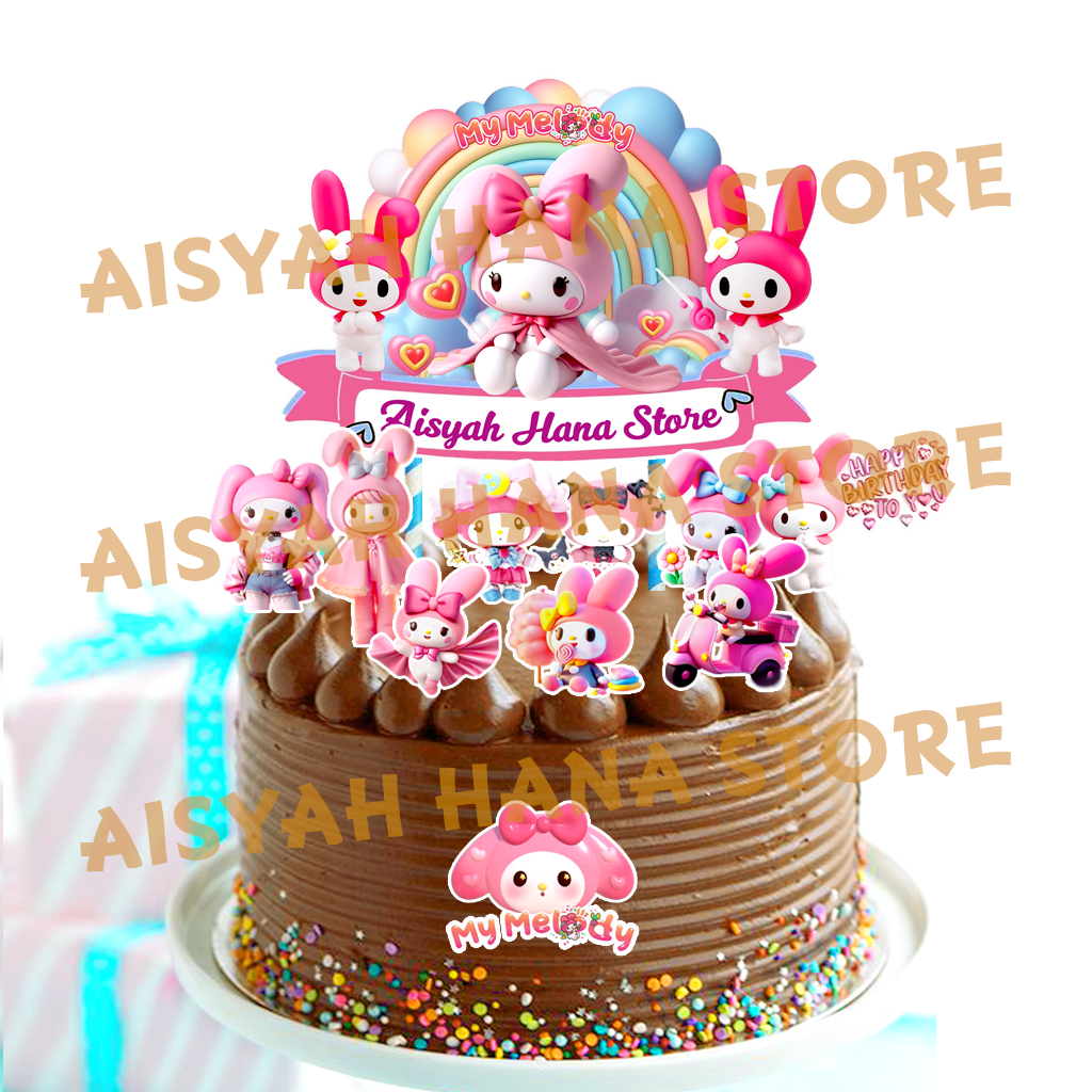 MY MELODY Cake & Cupcake Topper Decoration Birthday Party Kek Hiasan ll ...
