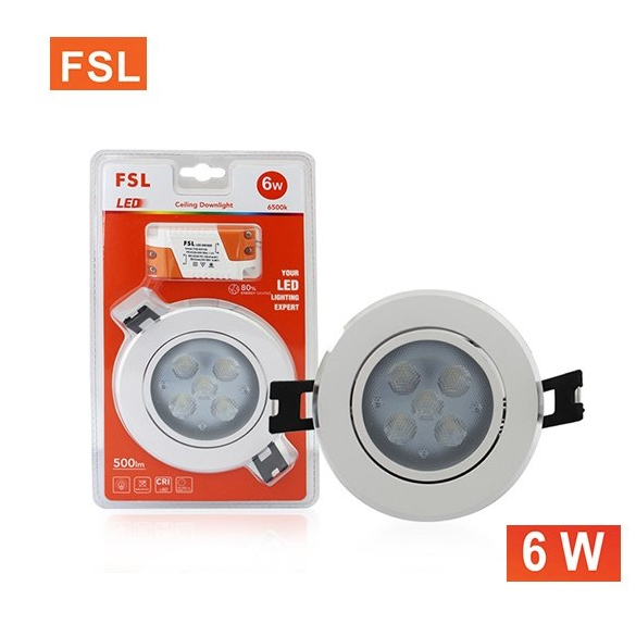 FSL LED Eyeball 6W Ceiling Downlight 6500K Day Light/Spotlight | Shopee ...