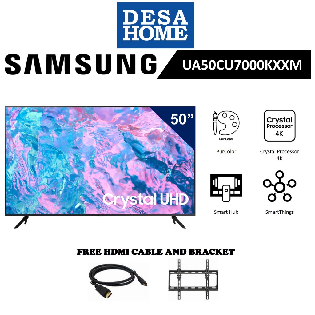 (FOC GIFTS) SAMSUNG UA50DU7000KXXM REPLACE UA50CU7000KXXM 50'' 4K UHD SMART TV 50DU7000 ...