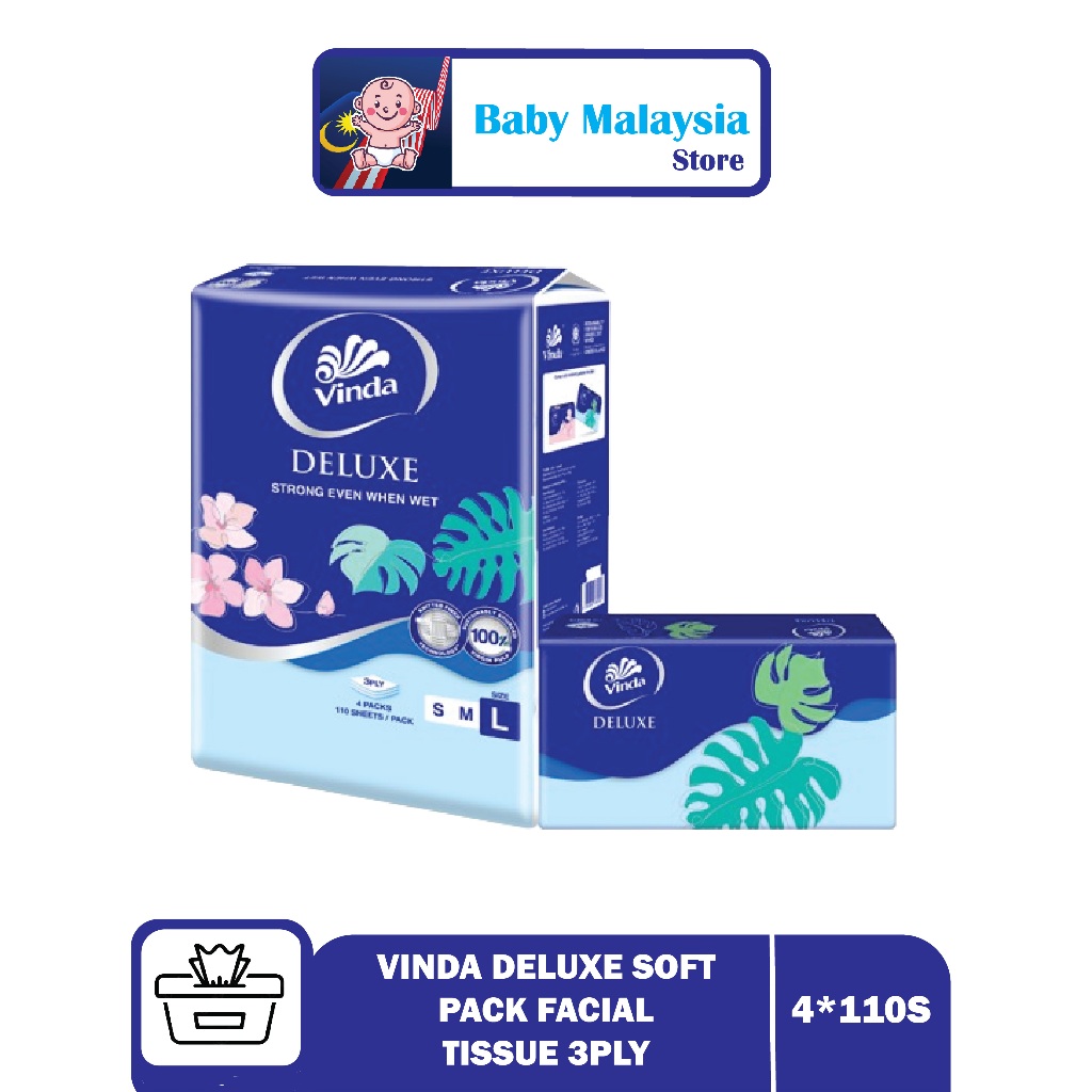 VINDA DELUXE FACIAL TISSUE 3PLY (4*110S) | Shopee Malaysia