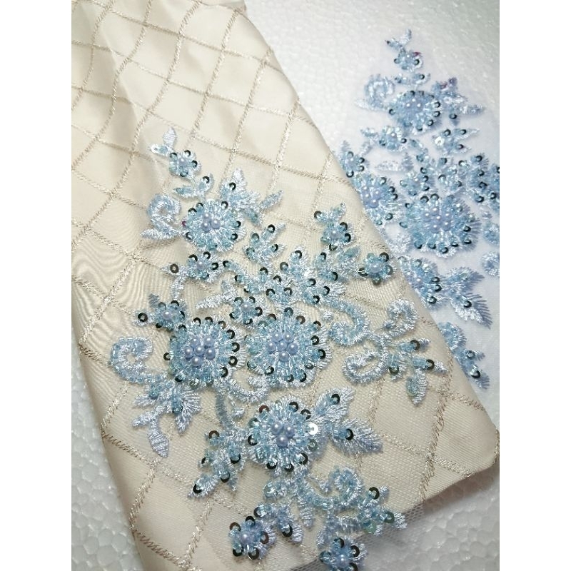 Patch Lace, Lace tampal pada baju, Beaded Lace, Lace Bermanik, Lace ...