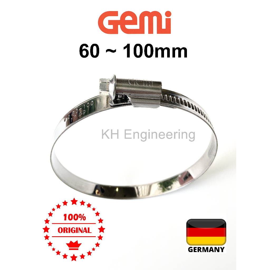 GEMI Norma Hose Clamp Hose Clip Paip 60-80 70-90 80-100 mm Stainless ...