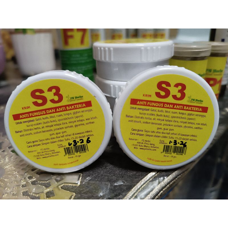 Ps herbs krim S3 Luka jangkitan bakteria /gigitan serangga/cedera ...