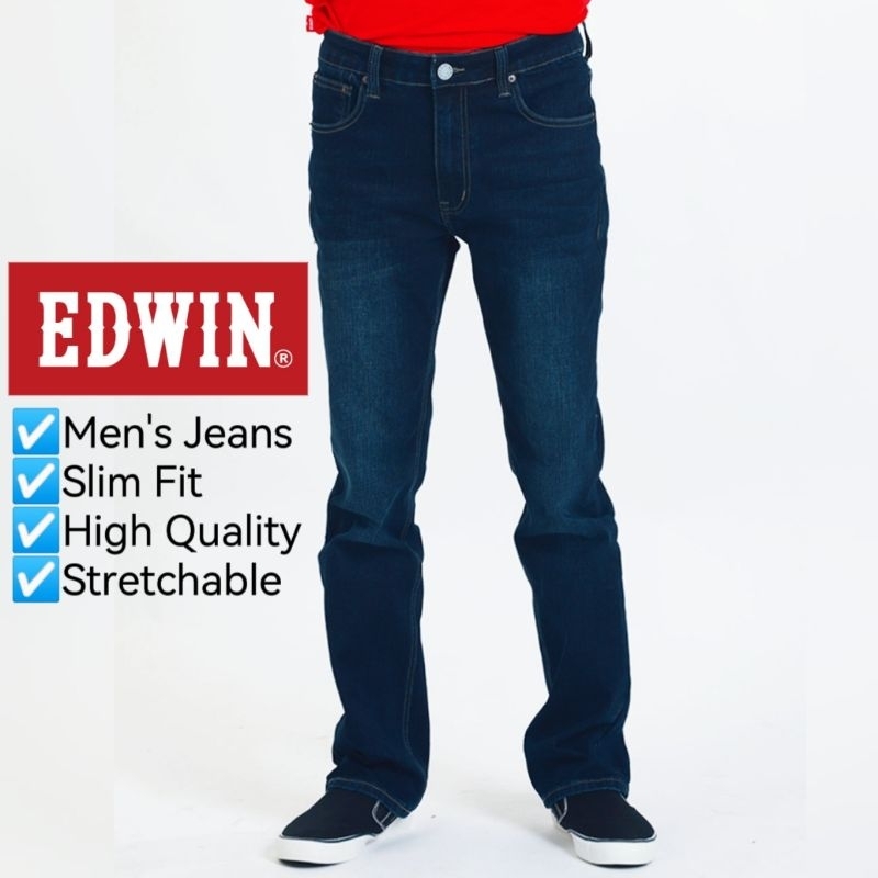 Original EDWIN Men's jeans E506 Slim Fit 7706-2778 | Shopee Malaysia