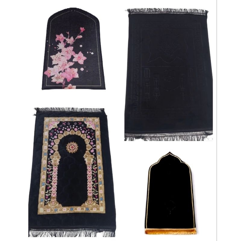Black Prayer Mat /Sejadah Hitam Exclusive | Shopee Malaysia