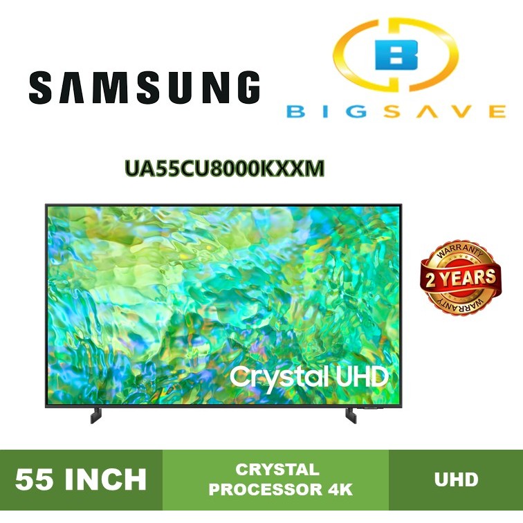 SAMSUNG 55" UA55CU8000KXXM 55 CRYSTAL UHD CU8000 4K SMART TV | Shopee ...