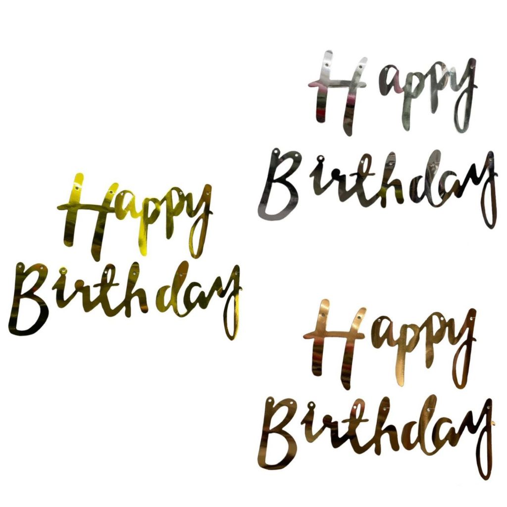 Happy Birthday Banner - Cursive Letter | Shopee Malaysia