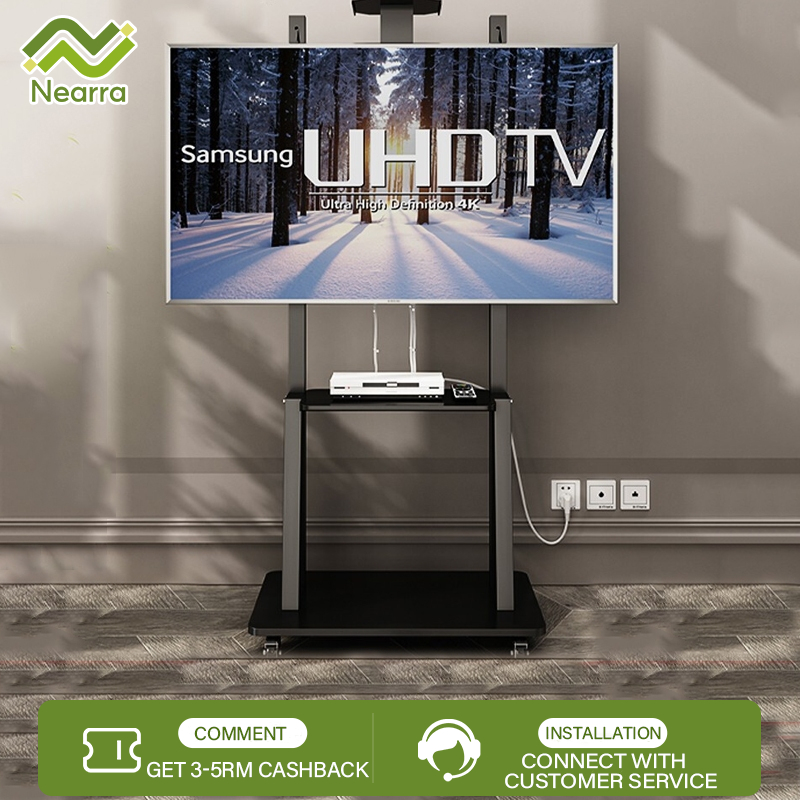 32-75 Inch TV Stand Floor Stand Movable TV Rack Stand with Wheels ...