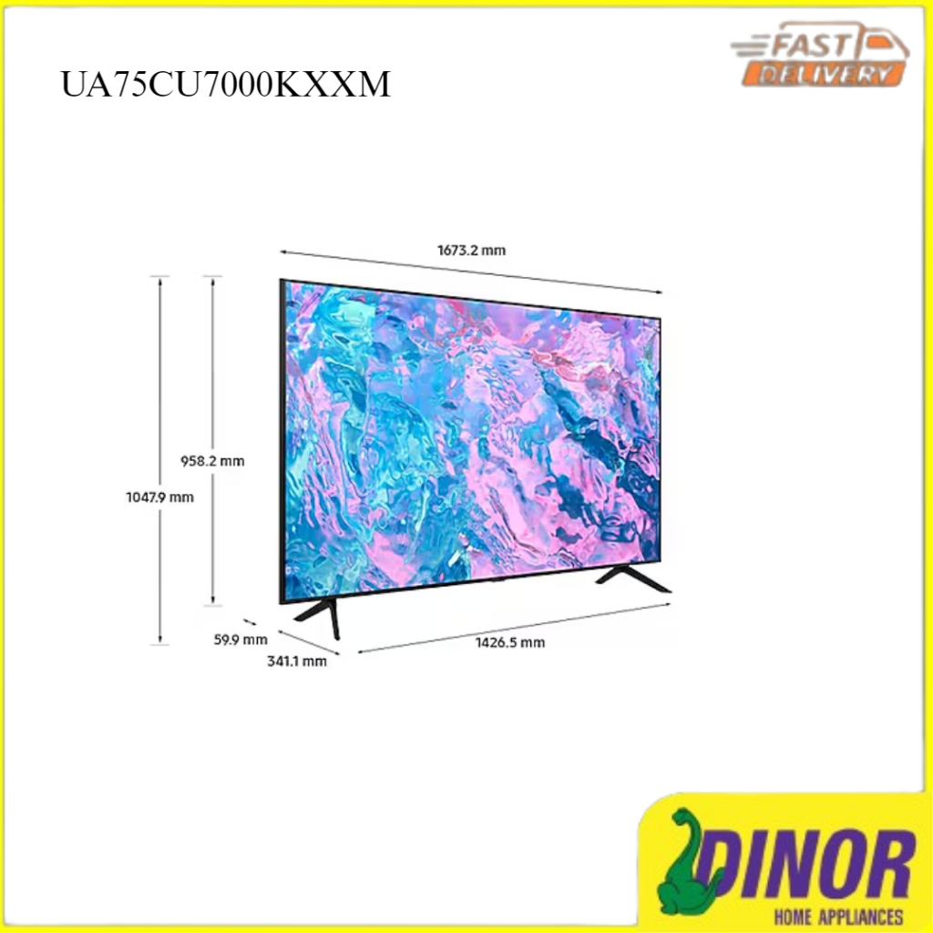 SAMSUNG 75" Crystal UHD CU7000 4K Smart TV UA75CU7000KXXM | Shopee Malaysia