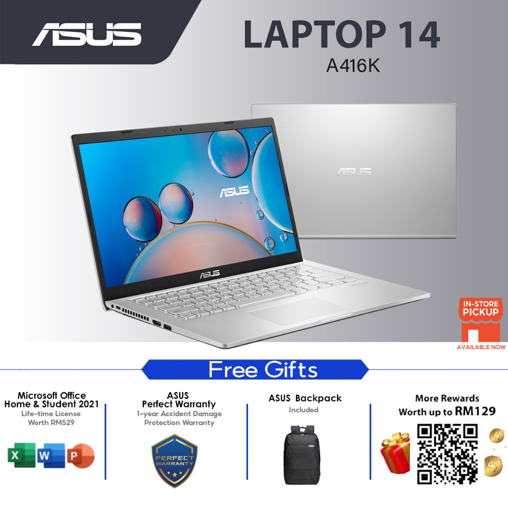Asus Laptop A416K-AEK099WS / AEK098WS 14" FHD Laptop (Intel Celeron ...