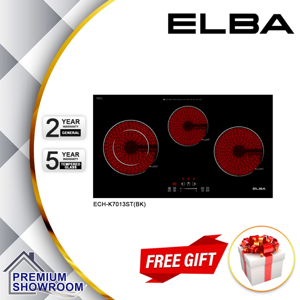 (AUTHORISED DEALER) ELBA Built In Ceramic Hob (BLACK) ECH-K7013ST(BK ...