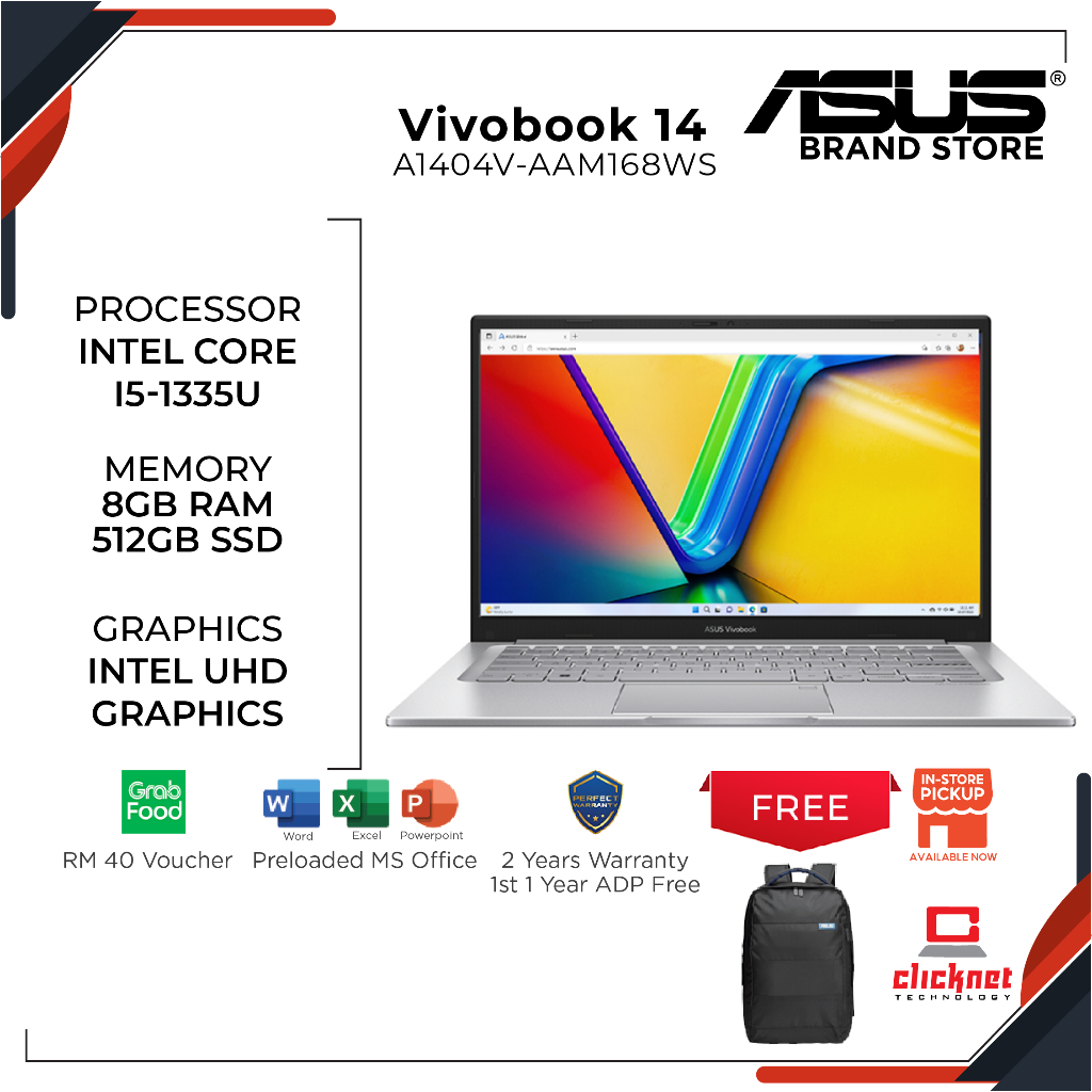 Asus VivoBook 14 A1404V-AAM166WS/ A1404V-AAM168WS/ A1404V-AAM171WS ( I5 ...