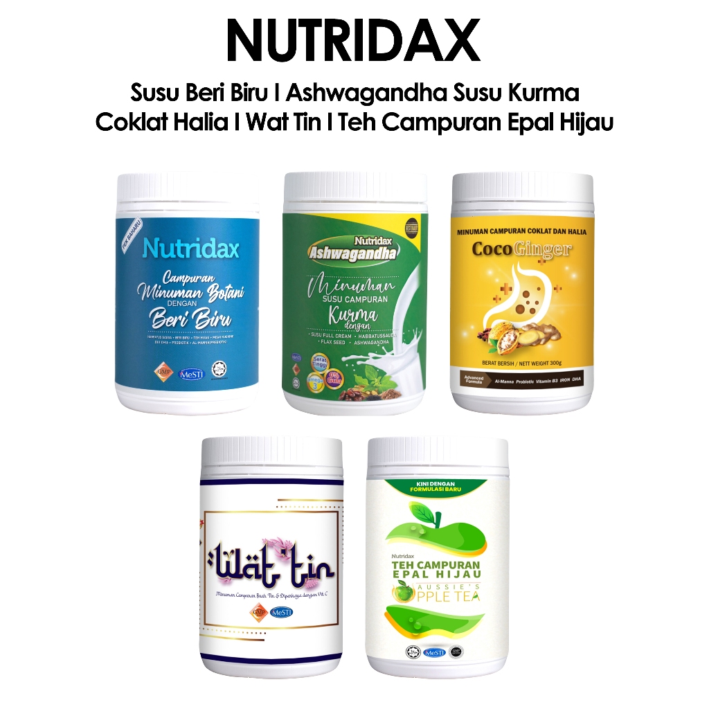 ORIGINAL NUTRIDAX BERI BIRU / ASHWAGANDHA / COCOGINGER / WAT TIN / AUSSIE APPLE TEA | Shopee ...