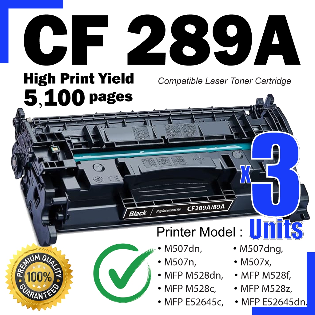 3x CF289A Compatible to HP 89A HP89A CF 289A for HP LaserJet Enterprise ...