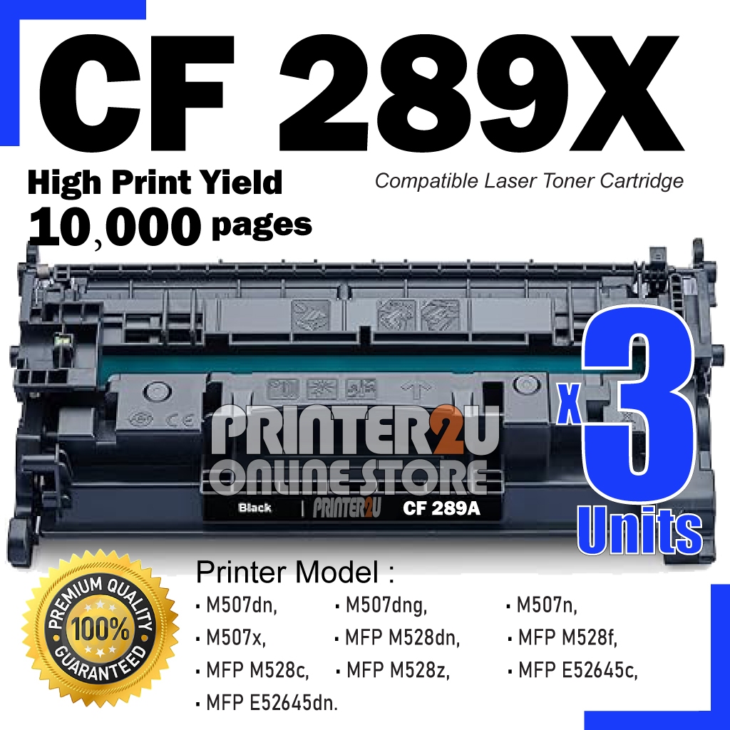 3x Compatible to CF289A CF289X HP 89A HP89A CF 289X for HP LaserJet ...