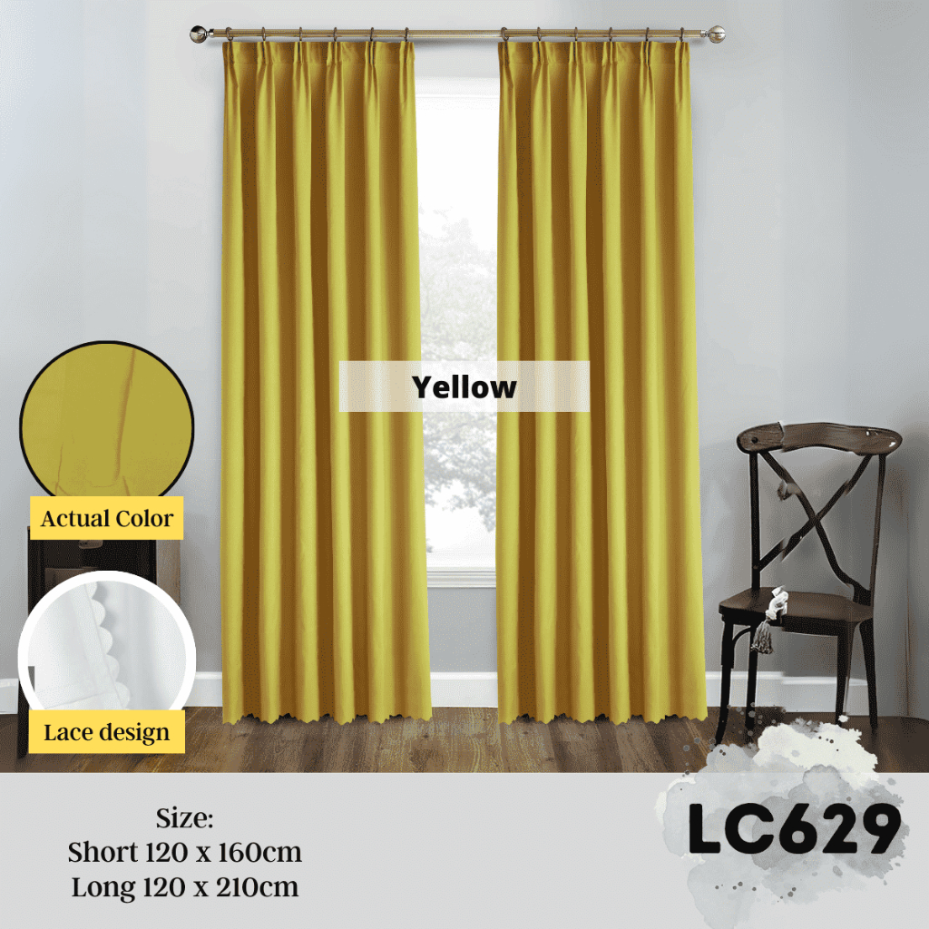 Plain Curtain Langsir Tingkap Pintu Bilik Dapur Sliding Door Murah Hook ...