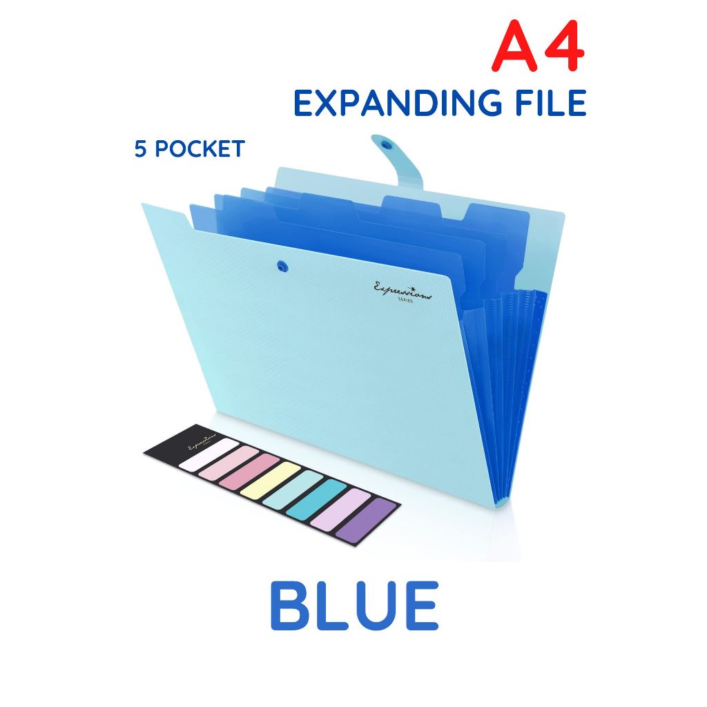 [ 5/8 POCKETS ] A4 BUTTON EXPANDING FILE WITH INDEX LABELS | A4 PORTABLE ORGANIZER FOLDER | KEF ...