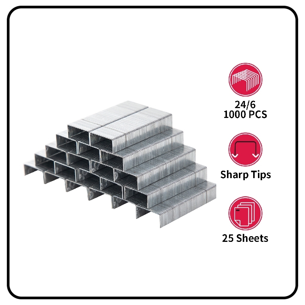 Deli Staples / Stapler Bullets No.03 | 24/6 School office supplies 1000 ...
