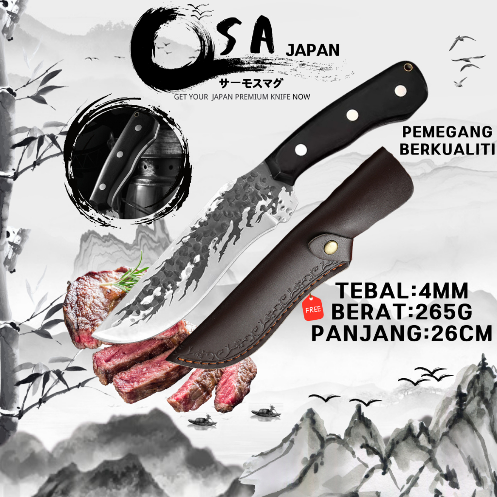 Pisau Jepun Viral Ori 🌟 Free Sarung Viral Pisau Lapah Tajam Pemegang Berkualiti Premium Kitchen ...