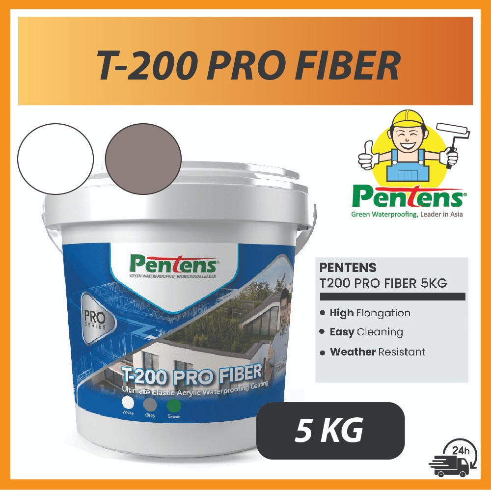 PENTENS T-200 PRO FIBER 5KG ULTIMATE ELASTIC ACRYLIC WATERPROOFING ...