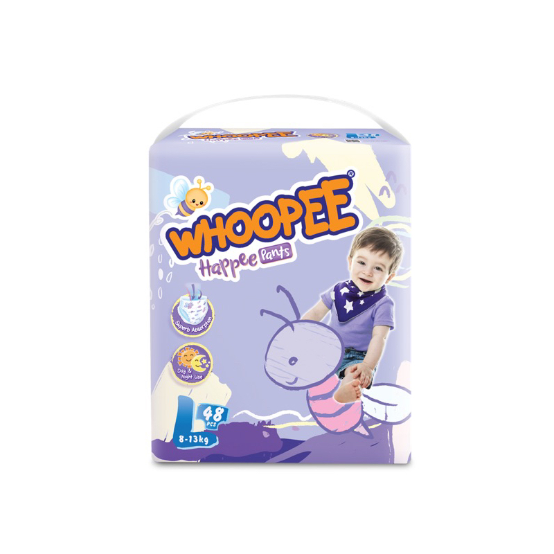 Whoopee Happee Pants Diapers (L size 48pcs) | Shopee Malaysia