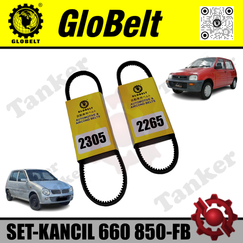 Perodua Kancil 660, Kancil 850 Globelt Fan Belt Set (2305) (2265 ...