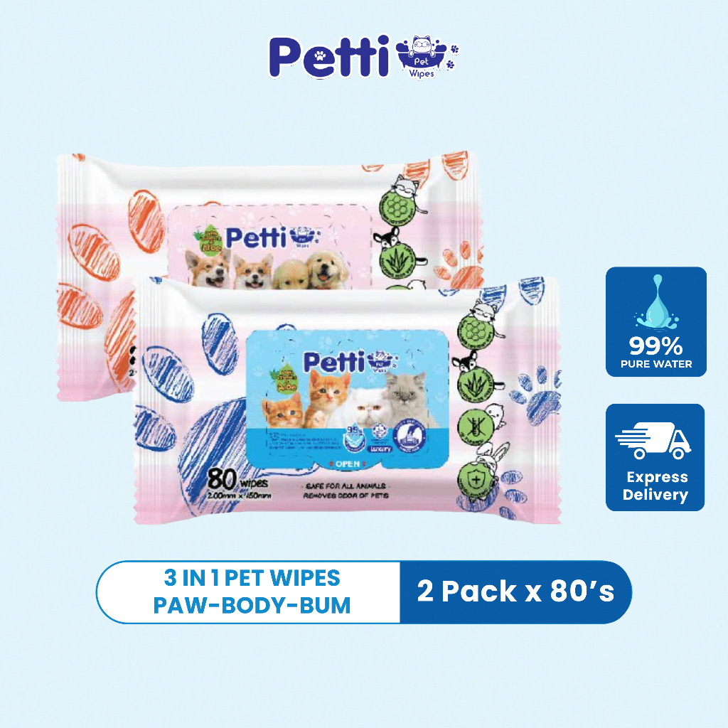Petti Dog Cat Pet Wipes Extra Thick Wet Tissue Tuala Basah Tebal Tisu ...