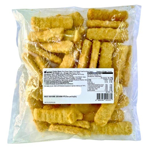 OMN! Meat Frozen (Plant-Based Fried Fish Style Fingers) (1kg / 35pcs ...
