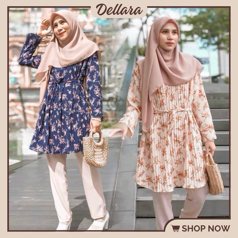 Tunik / Blouse Pleated Muslimah Labuh | Shopee Malaysia