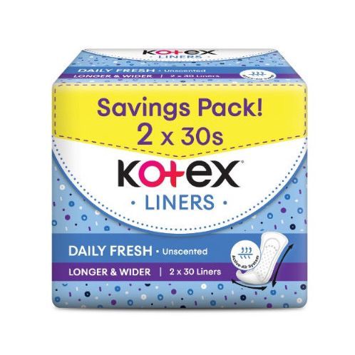 KOTEX LINERS DAILY FRESH UNSECENTED (2x30s) | Shopee Malaysia