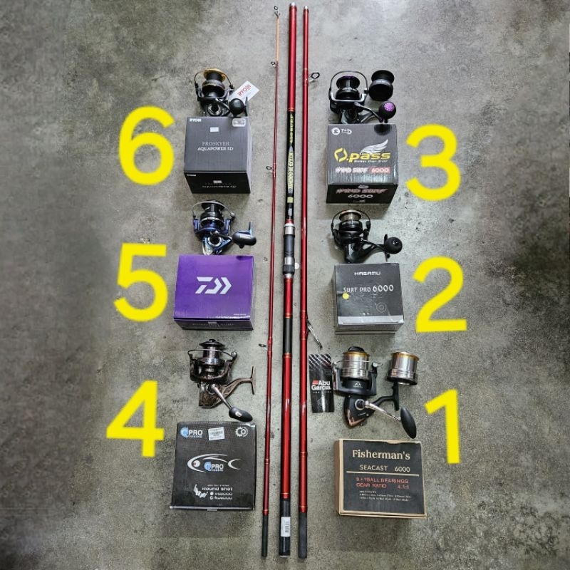 set pancing pantai joran abu garcia sonicstix 13,15kaki+ mesin long ...