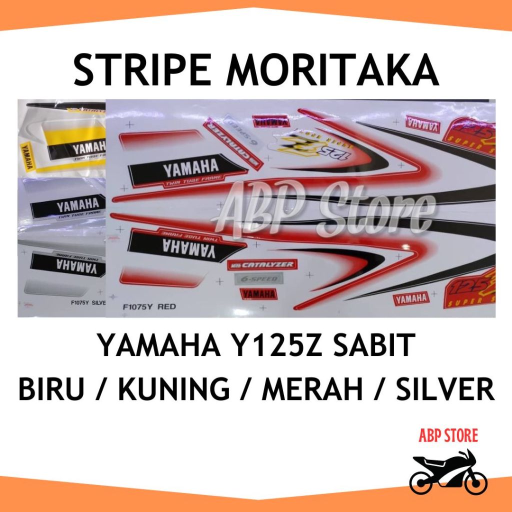 Stripe Moritaka Sticker Body Stiker Yamaha Y125Z Sabit Kuning / Merah ...