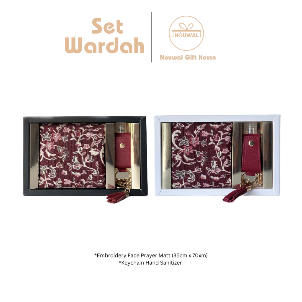 SET WARDAH Sejadah Tenun Saiz Muka Hand Sanitizer Keychain Kotak ...