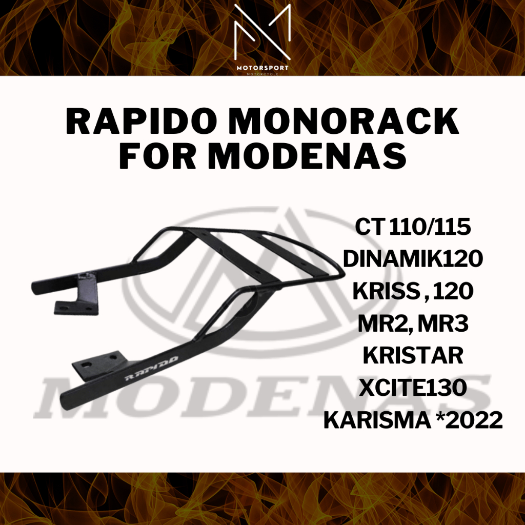 RAPIDO MONORACK For Modenas Motorcycle Rack Box Motorsikal Rack Kaki ...