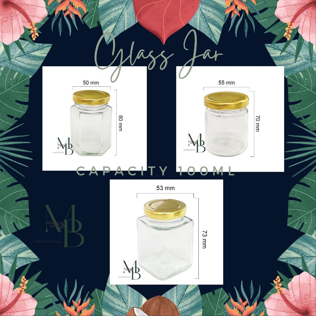 100ML Jar Bottle Air Tight Cookies Glassware Bottle Kaca Jar Air Glass ...