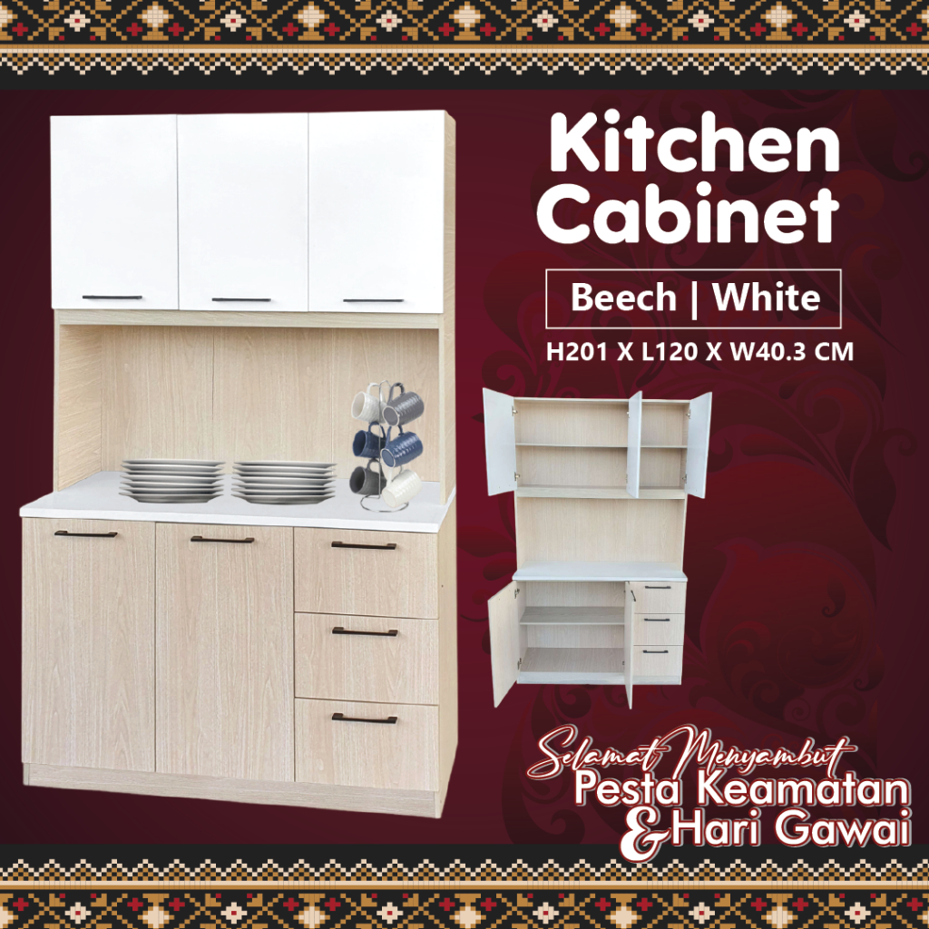 Sabah Sandakan Modern Kitchen Cabinet Almari Dapur Wall Unit Tall Unit ...
