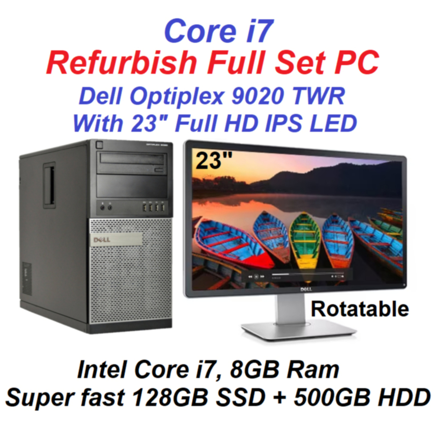 Refurbish PC Dell OptiPlex 9020 Tower Computer Intel Core i7 CPU, 8GB ...